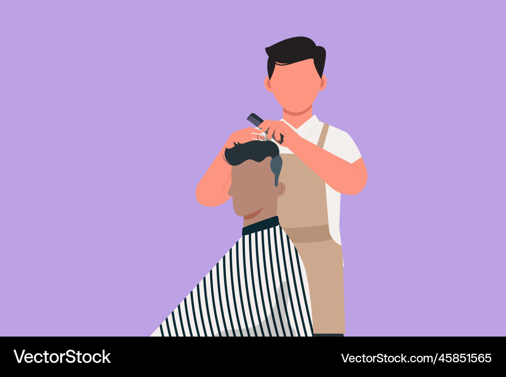 Graphic flat design drawing of young handsome Vector Image