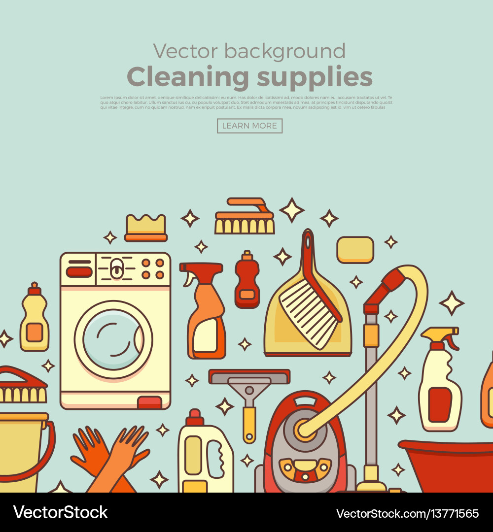 Household cleaning supplies Royalty Free Vector Image