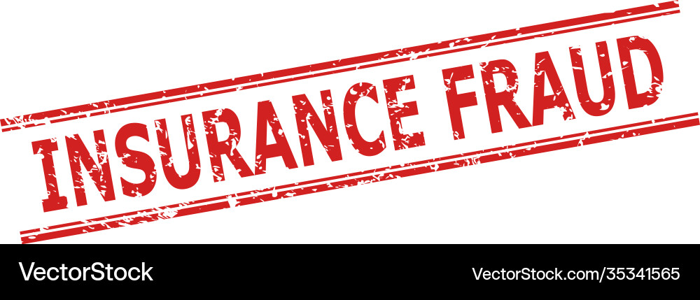 Insurance fraud stamp with corroded surface Vector Image