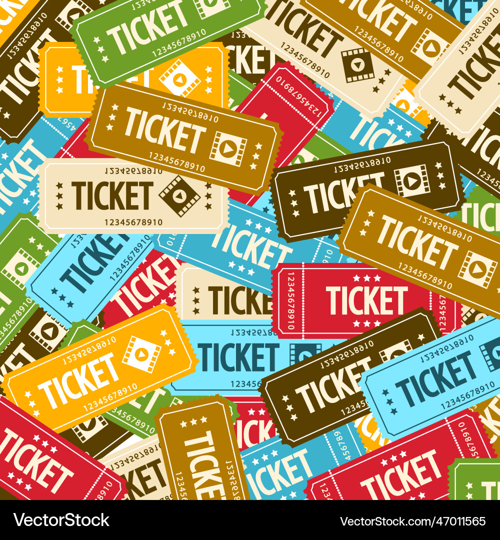 Paper cinema tickets background Royalty Free Vector Image