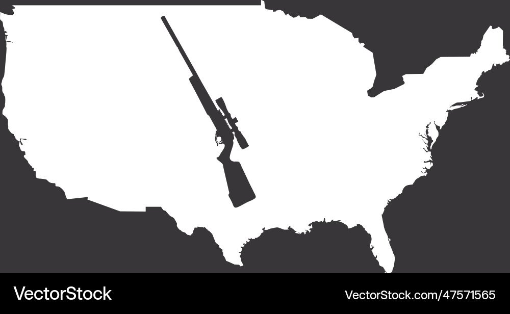 Usa map - hunting rifle Royalty Free Vector Image