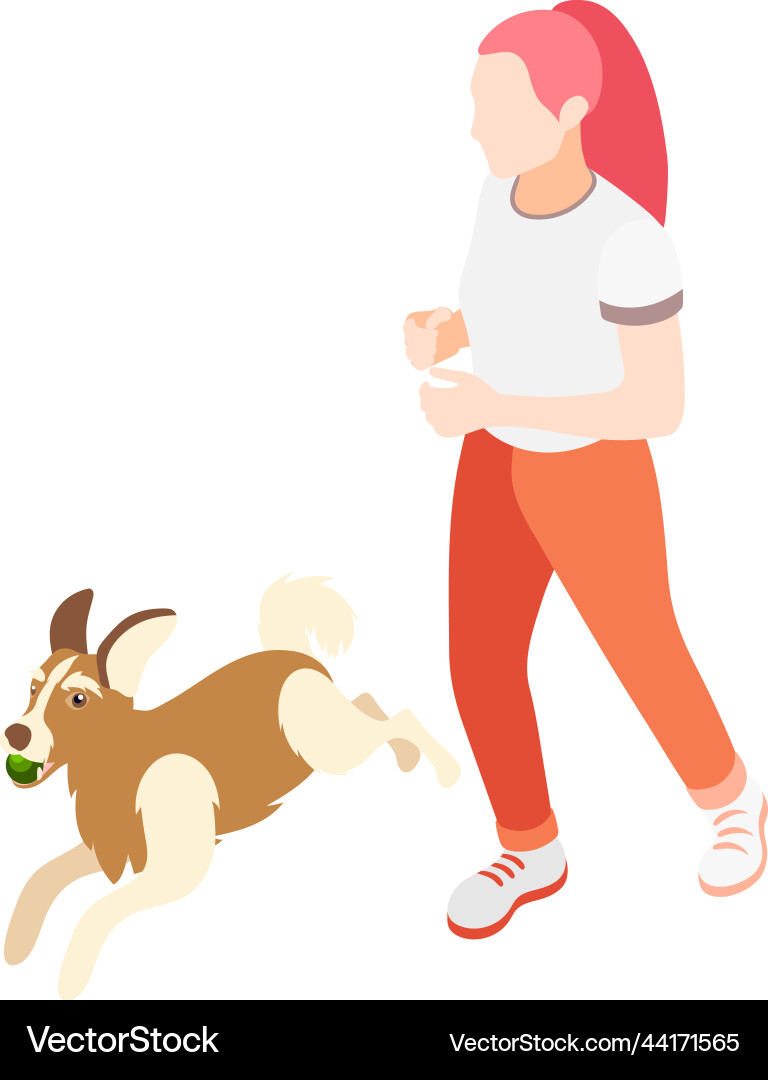 Woman with dog Royalty Free Vector Image - VectorStock