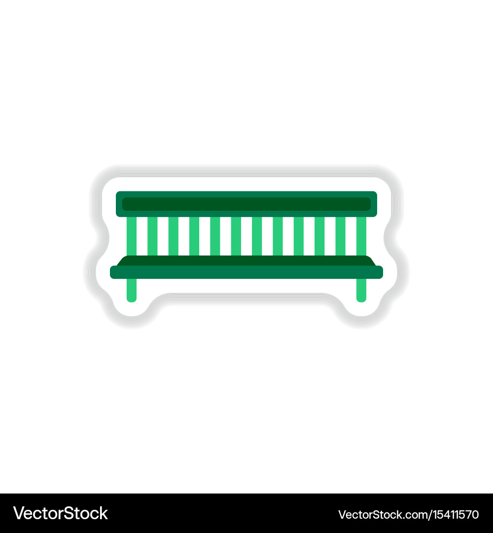 Bench in paper sticker style Royalty Free Vector Image
