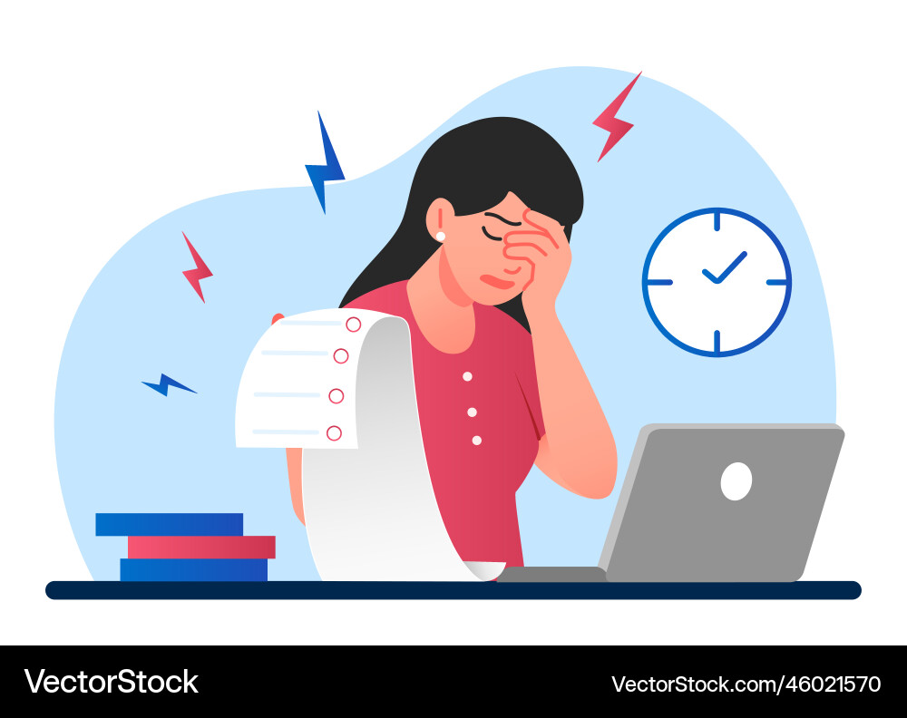 Busy person at workplace Royalty Free Vector Image