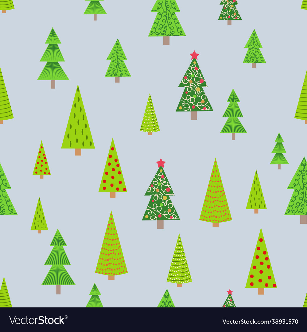 Christmas seamless pattern with trees Royalty Free Vector