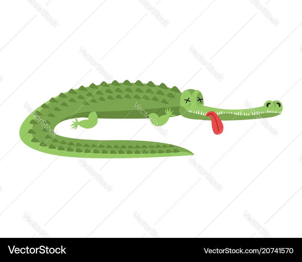 Dead crocodile african alligator deceased corpse Vector Image
