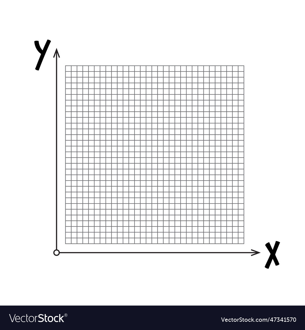 Empty Graph With X And Y Axis And Grid Royalty Free Vector