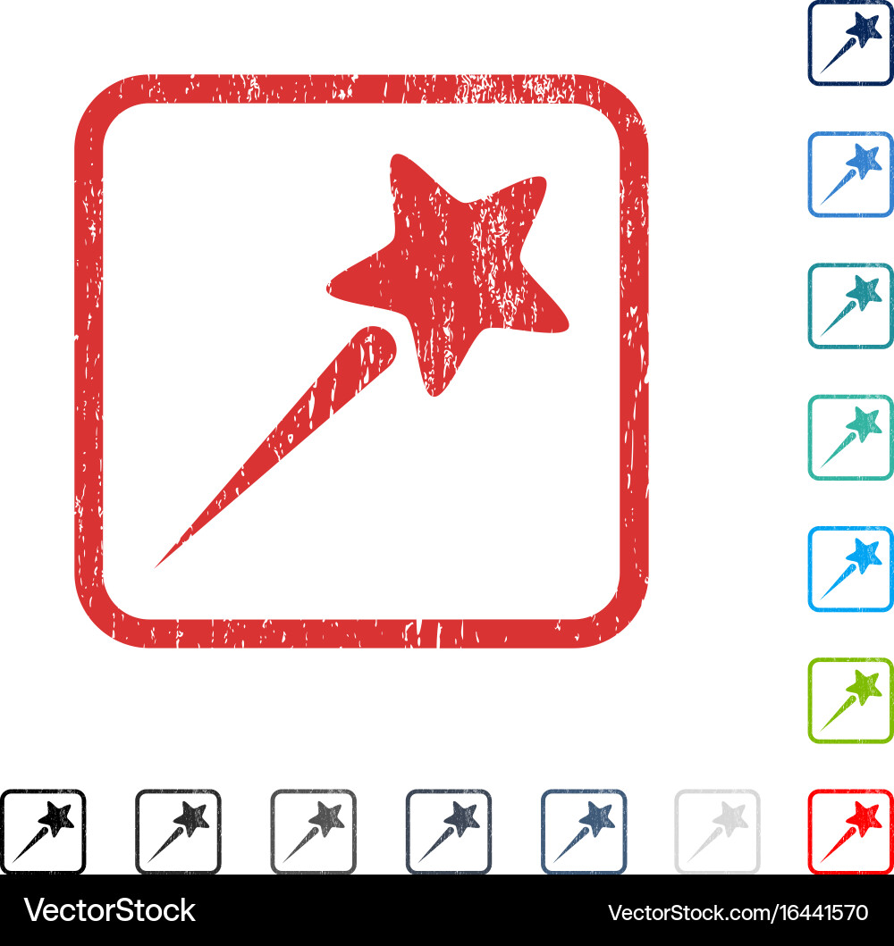 Flying star icon rubber watermark Royalty Free Vector Image