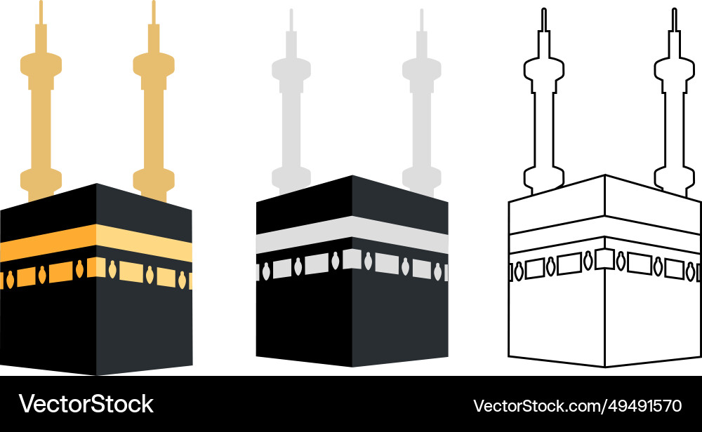 Kaaba design collection set the or kabah Vector Image