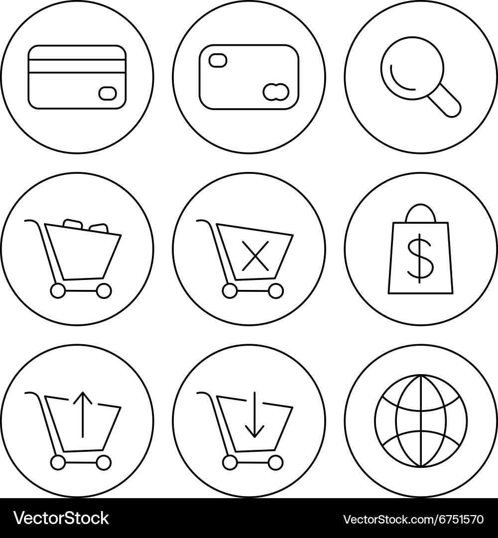 Online shopping icons Royalty Free Vector Image
