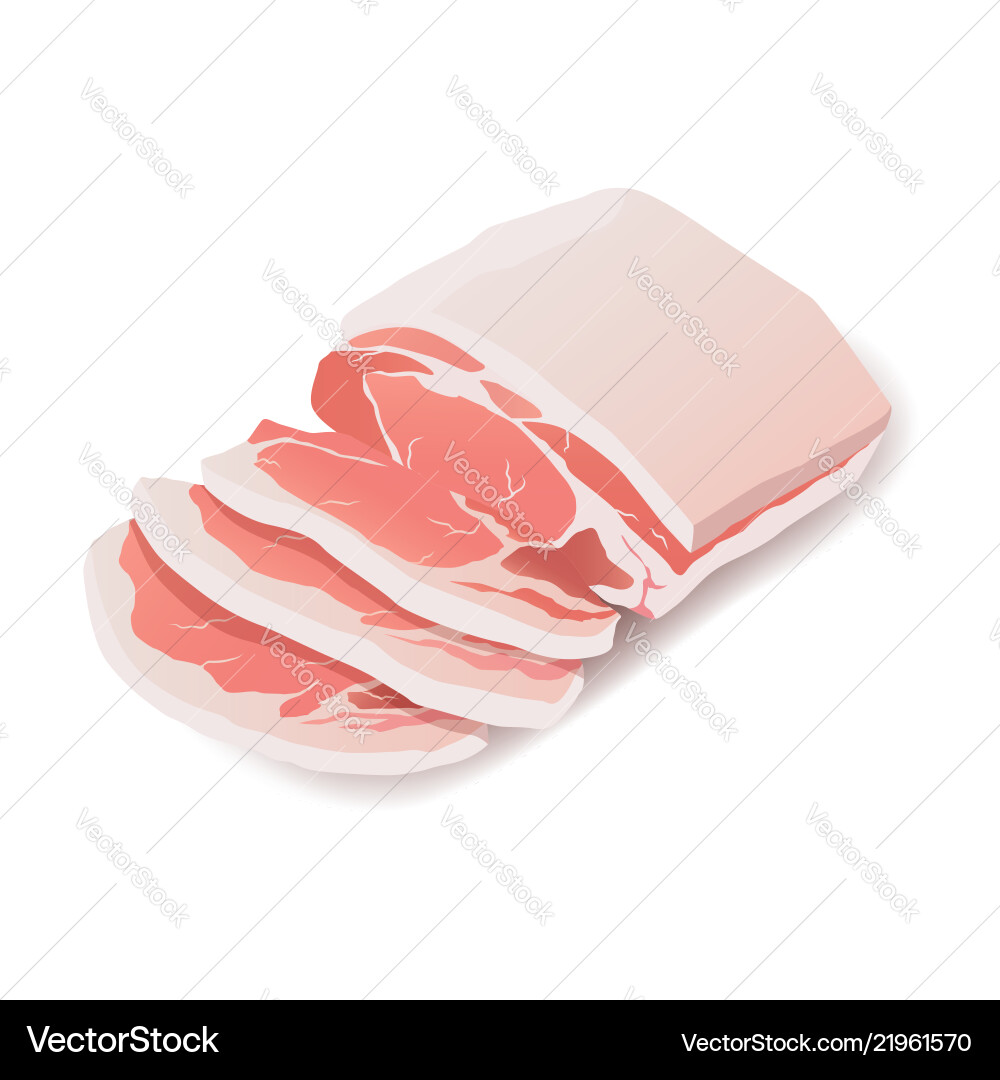 Raw pork steak meat icon on white Royalty Free Vector Image