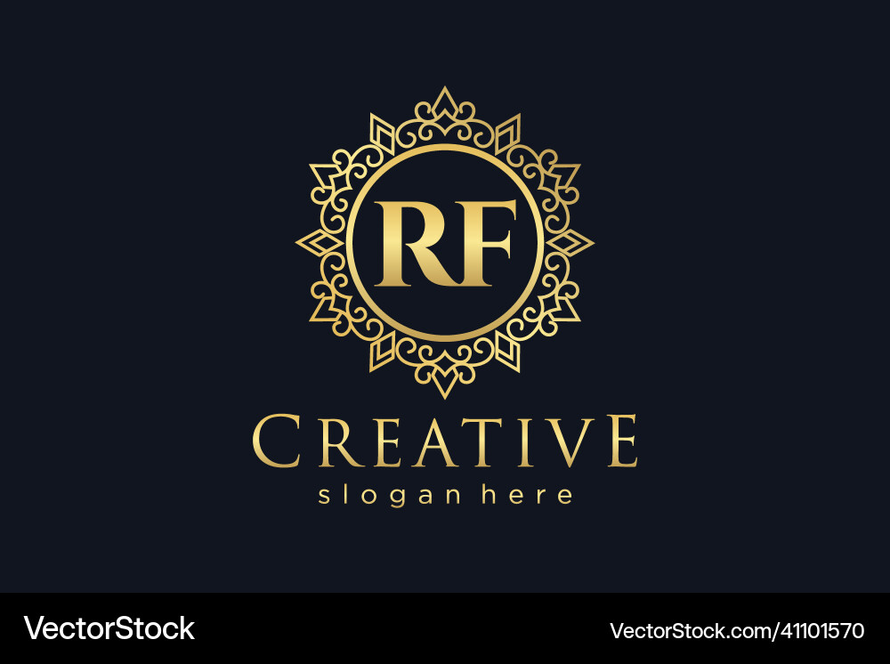 Rf initial letter luxury calligraphic feminine Vector Image