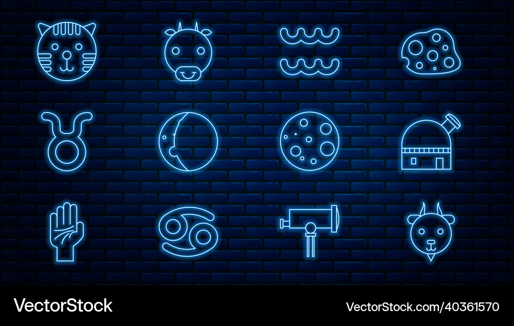 Set line aries zodiac astronomical observatory Vector Image