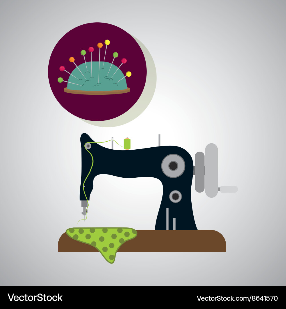 Sewing designtextile icon tailor shop concept Vector Image