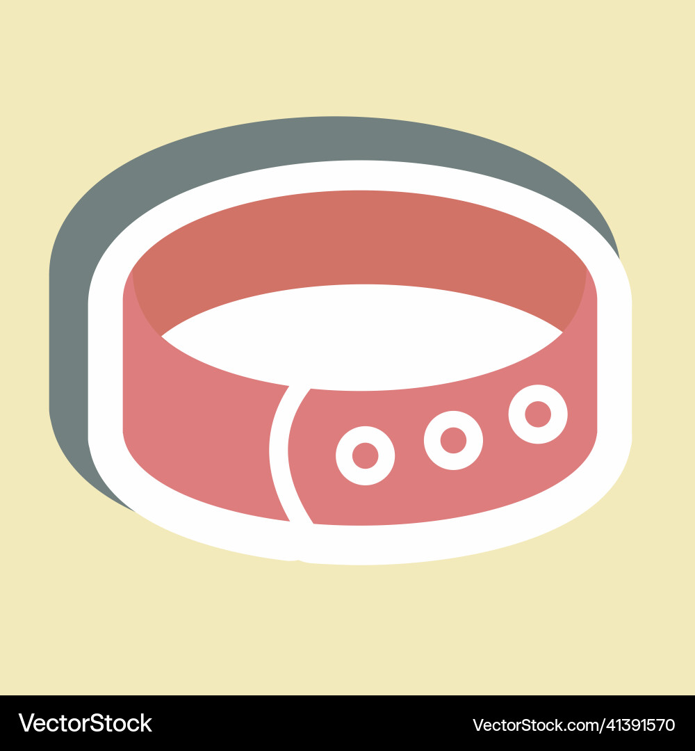 Sticker dog leash i - simple editable stroke Vector Image