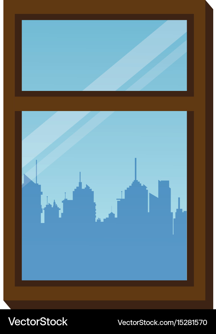 Window frame city urban buiding view Royalty Free Vector