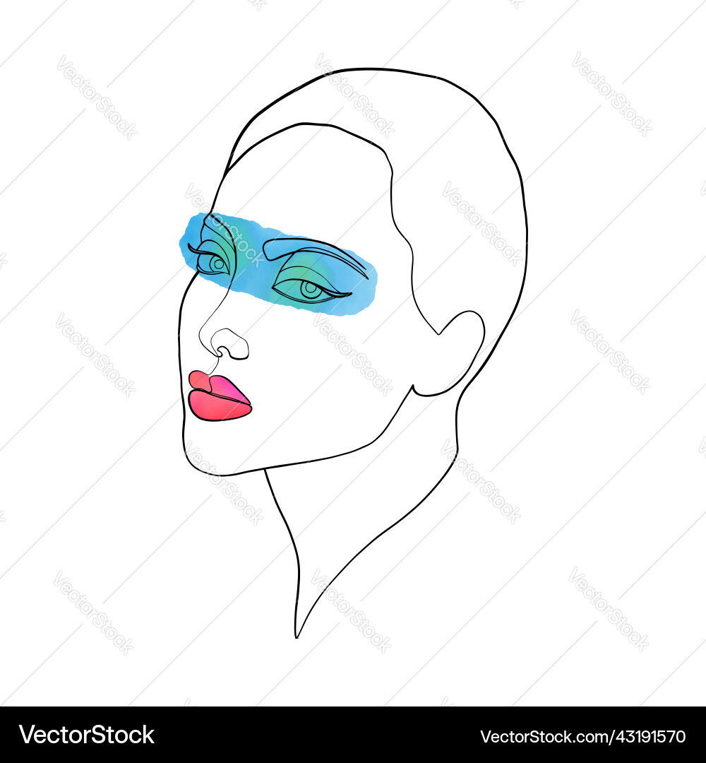 Woman in minimal linear style Royalty Free Vector Image