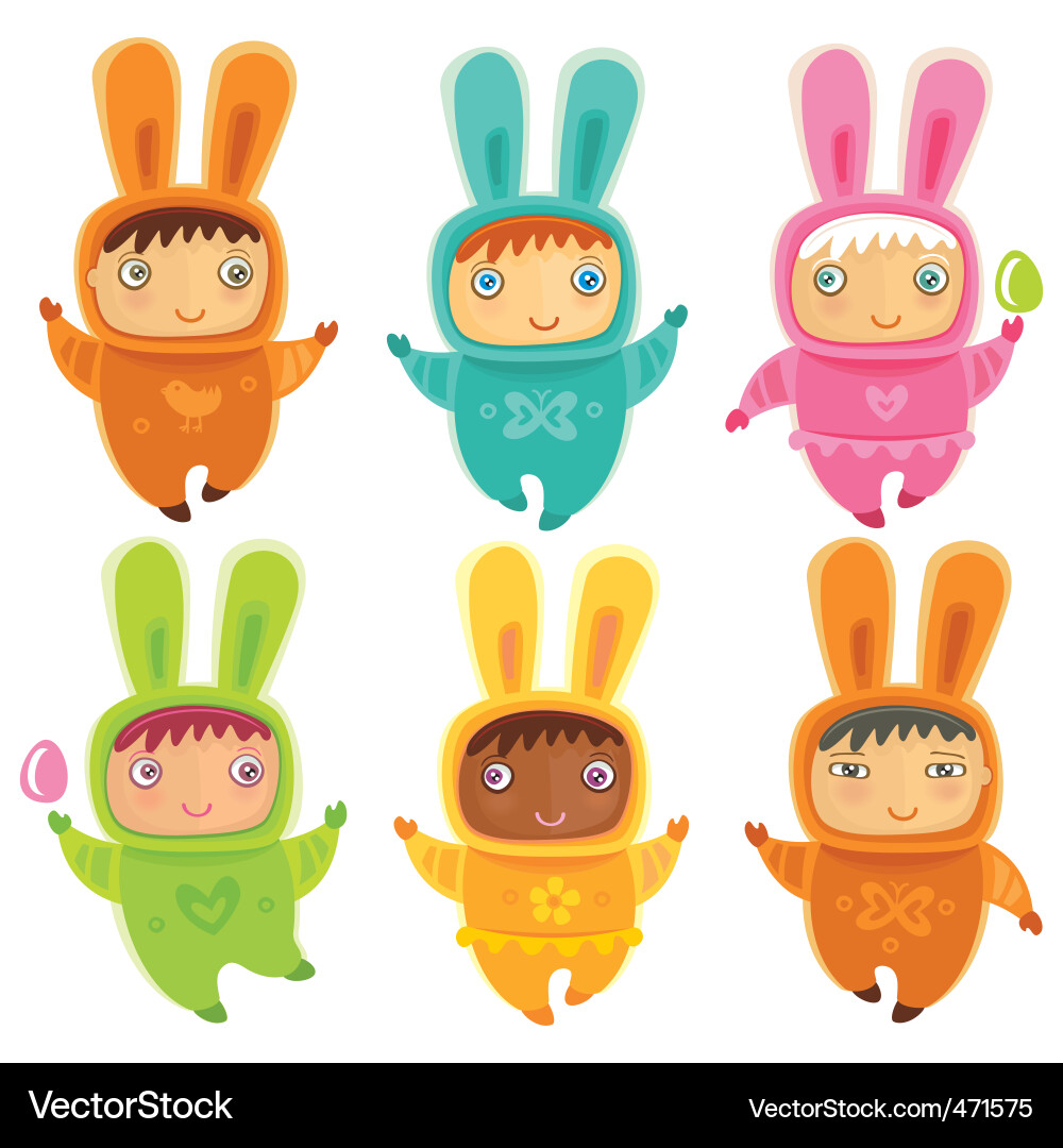 A cute little babies bunnies Royalty Free Vector Image