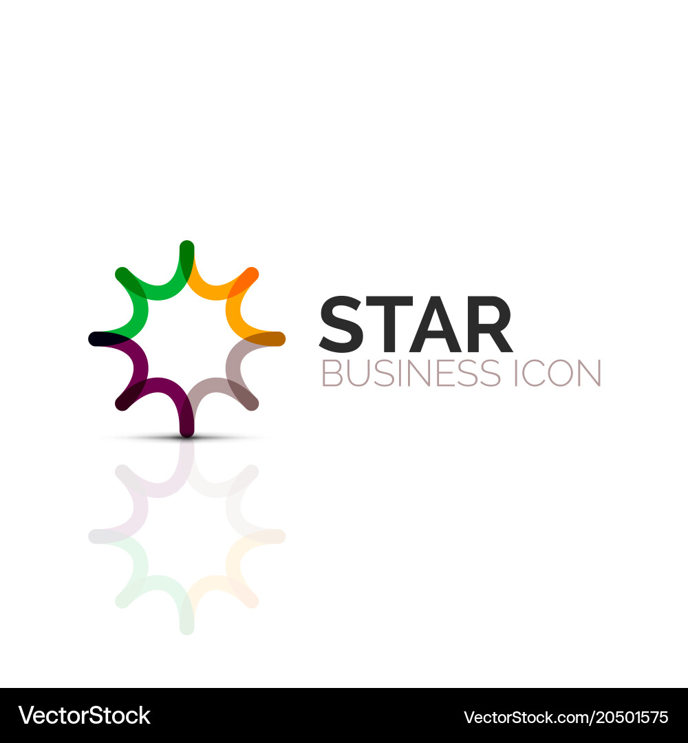 Abstract flower or star minimalistic linear icon Vector Image