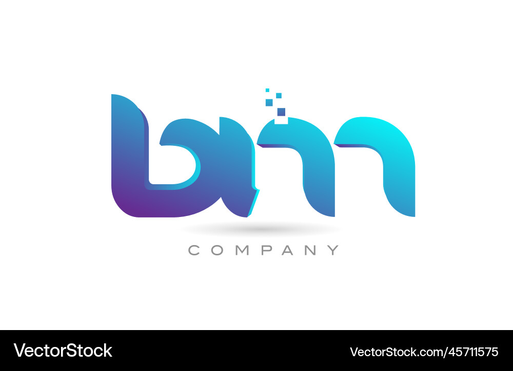 Bm alphabet letter logo icon combination design Vector Image