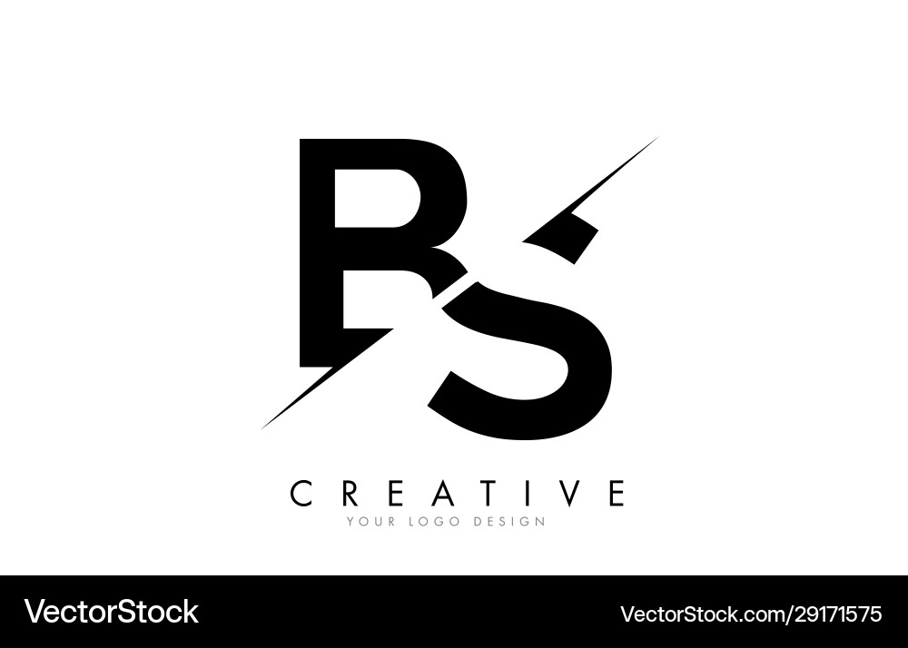 Bs b s letter logo design with a creative cut Vector Image