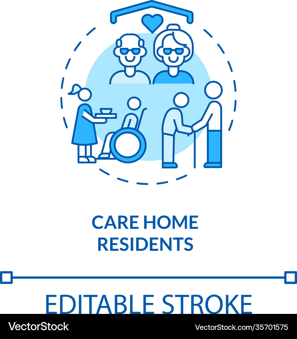 Care home residents concept icon Royalty Free Vector Image
