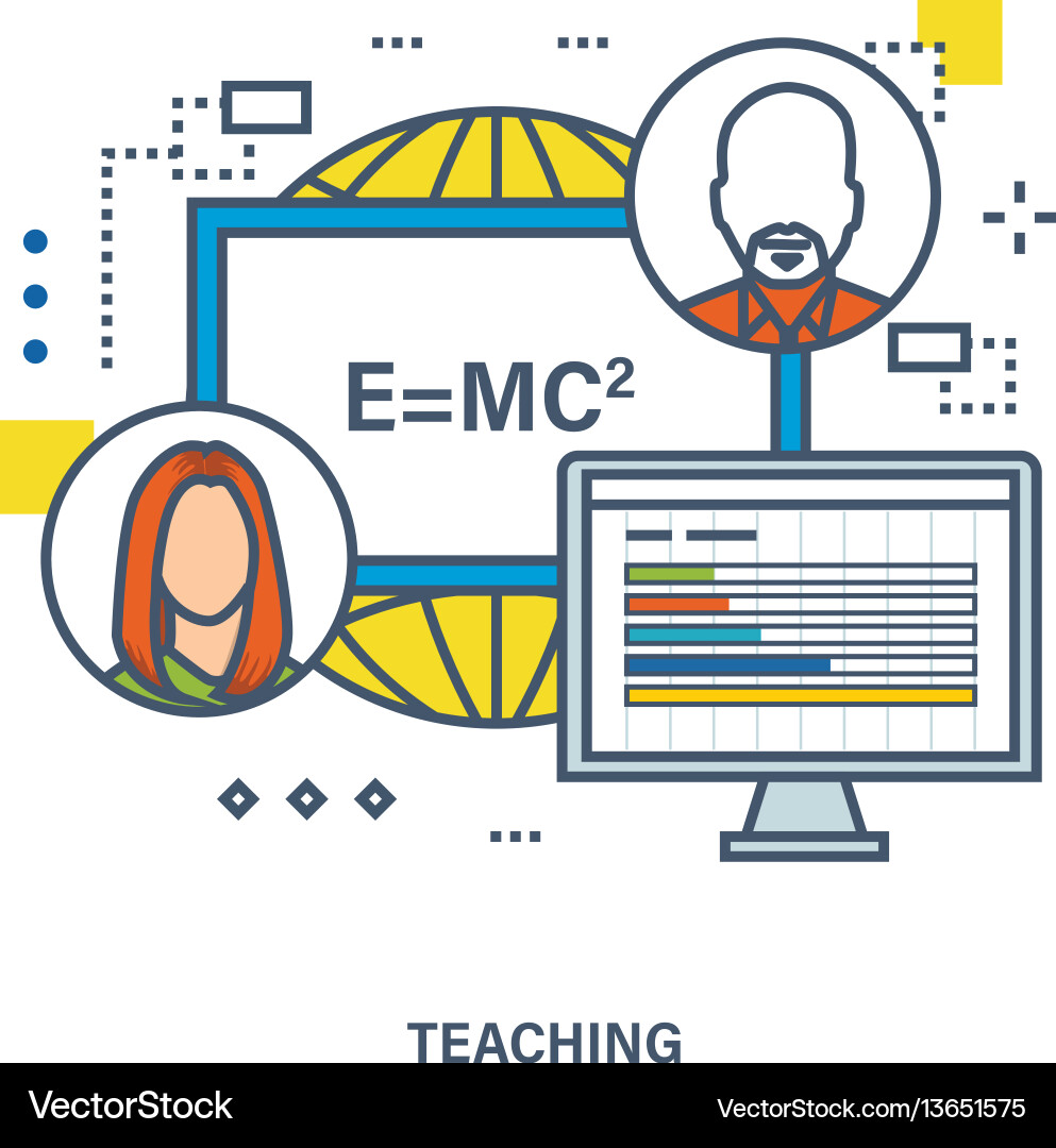 Concept of training teaching and tutoring Vector Image