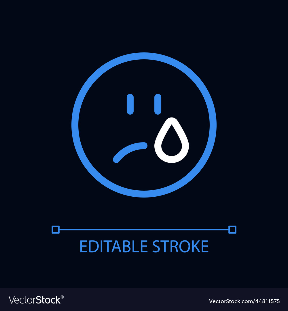 Crying Emoji Pixel Perfect Color Linear Ui Icon Vector Image