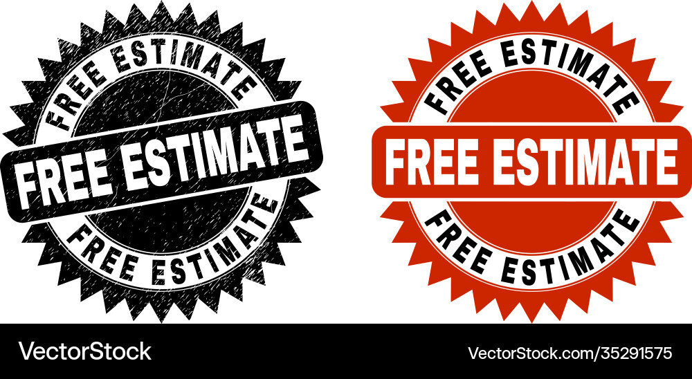 Free estimate black rosette stamp seal Royalty Free Vector