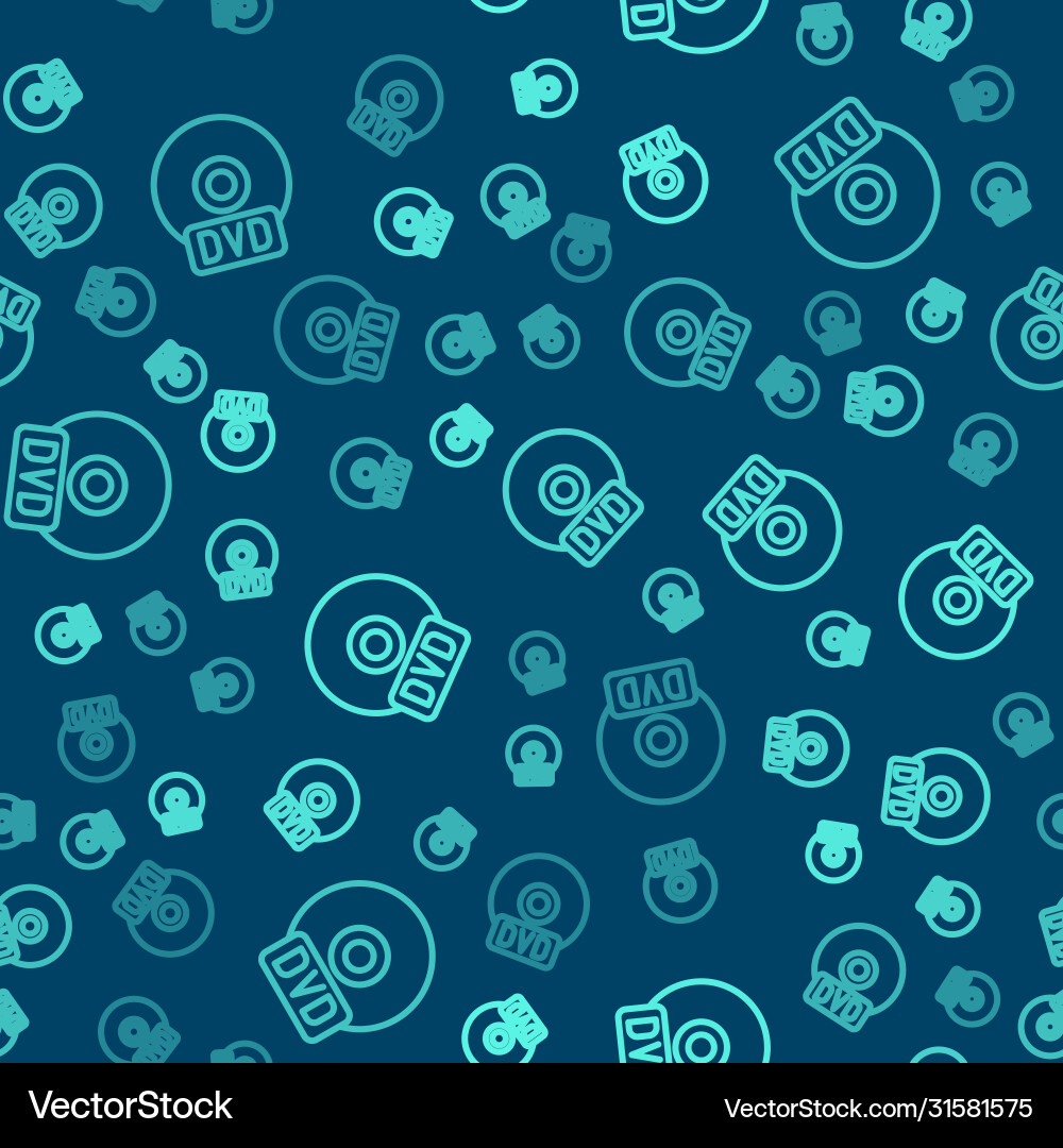 Green line cd or dvd disk icon isolated seamless Vector Image