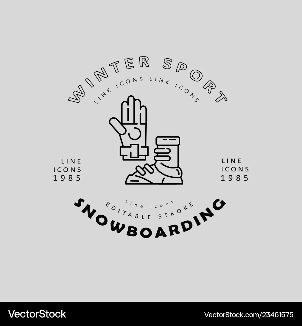 Icon and logo for snowboarding skiing Royalty Free Vector