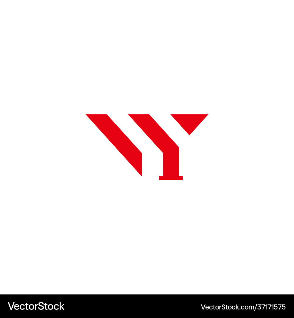 Letter wy abstract geometric line triangle logo Vector Image