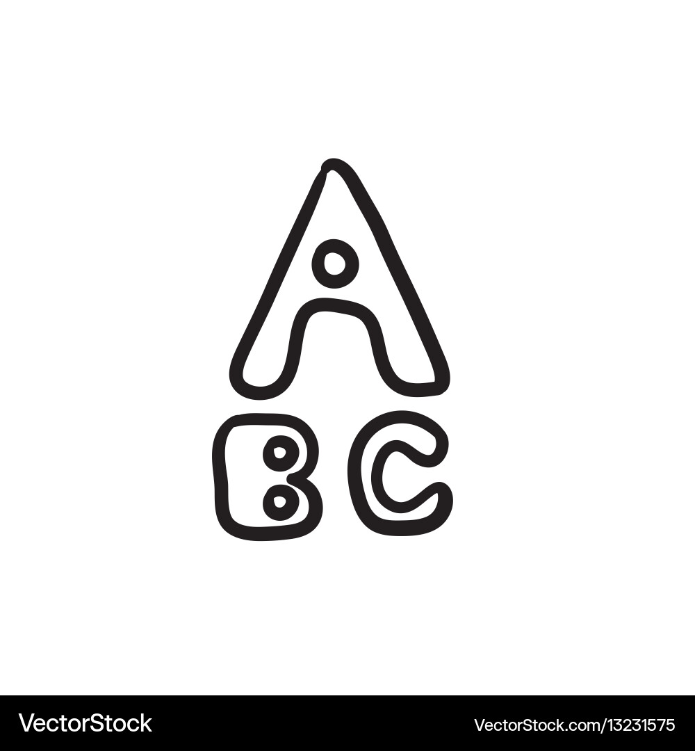 Letters painted in bold sketch icon Royalty Free Vector