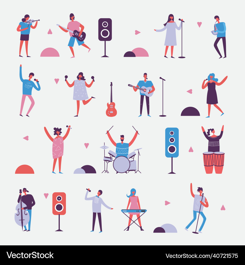 People playing musical instruments Royalty Free Vector Image