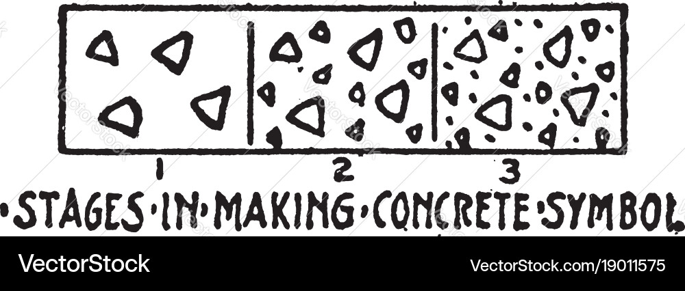 Stages in making concrete material symbol concept Vector Image