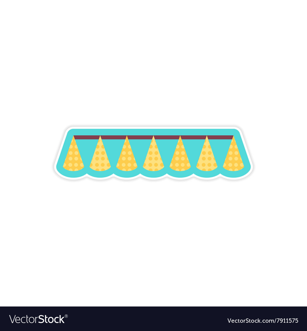 Stylish Paper Sticker On White Background Festive Vector Image