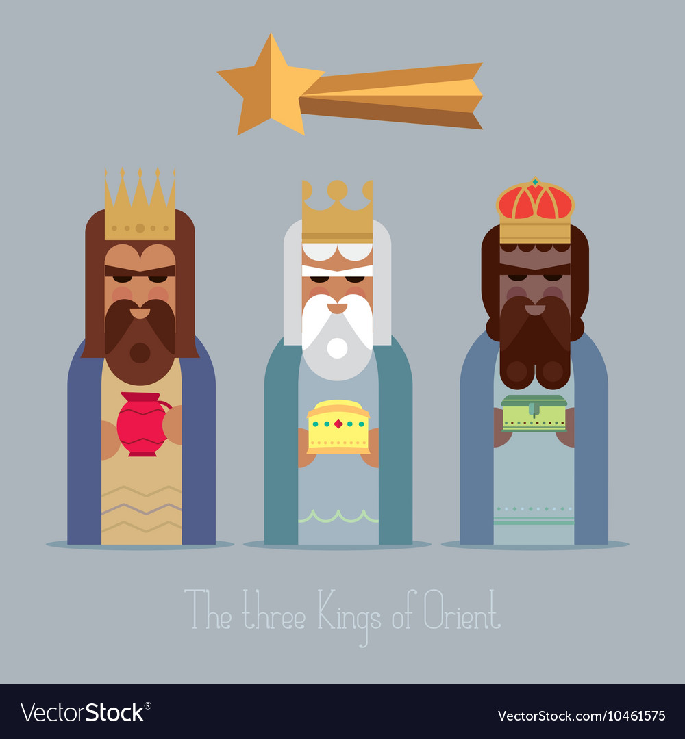 Three kings of orient wisemen Royalty Free Vector Image