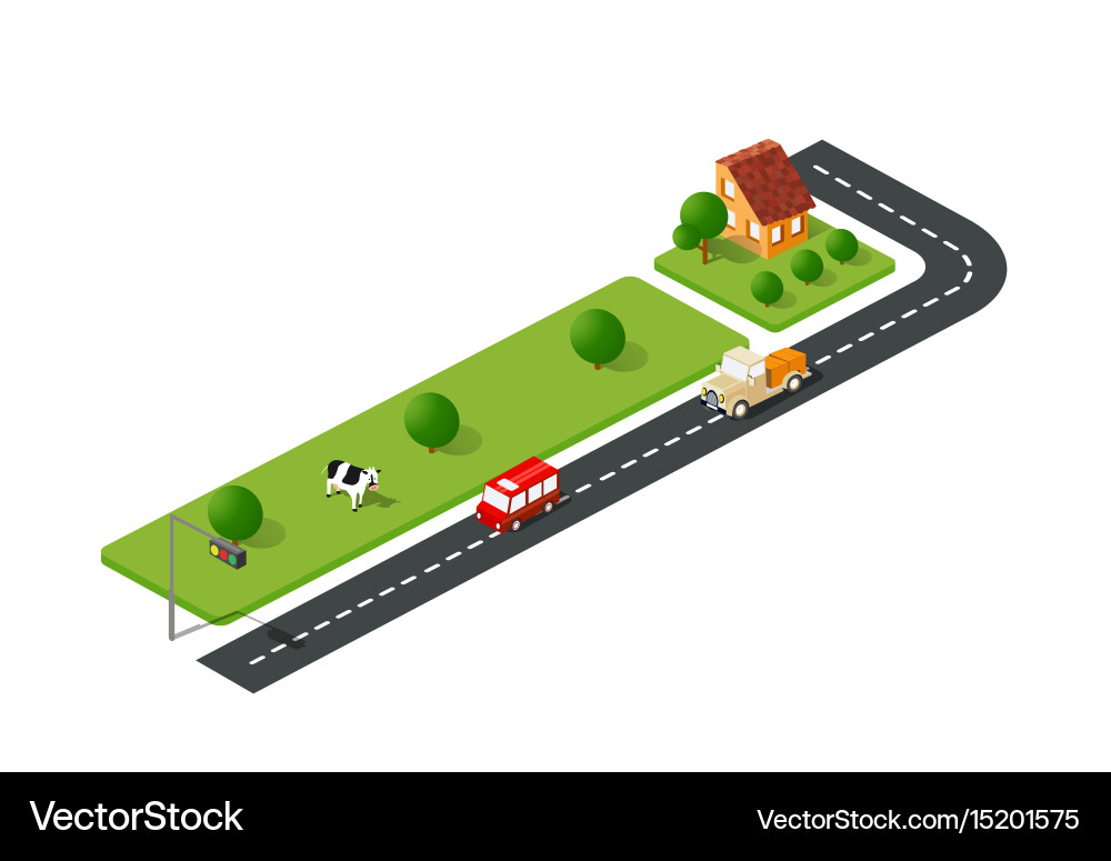 Urban street road Royalty Free Vector Image - VectorStock