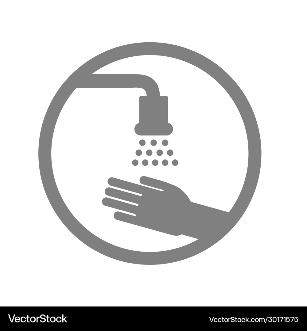 Washing hand sign protection warning label Vector Image