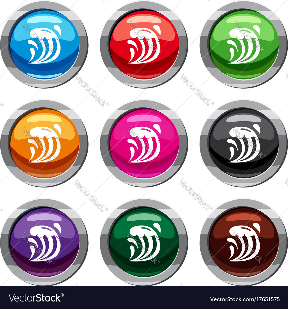 Wave set 9 collection Royalty Free Vector Image