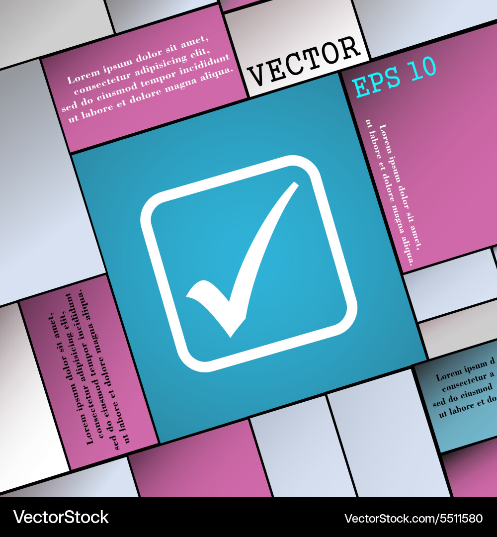 A check mark icon sign modern flat style for your Vector Image