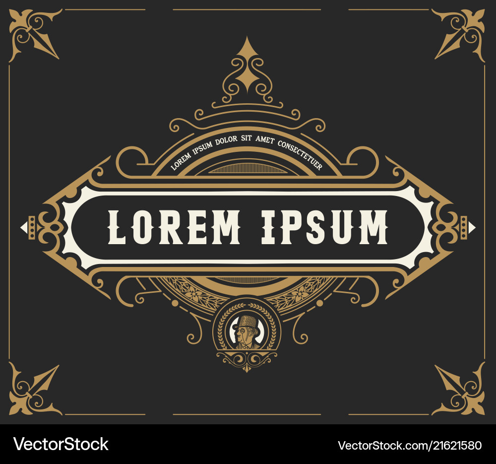 Antique design vintage frame Royalty Free Vector Image