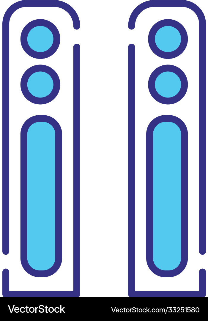 Bars speakers line and fill style icon Royalty Free Vector