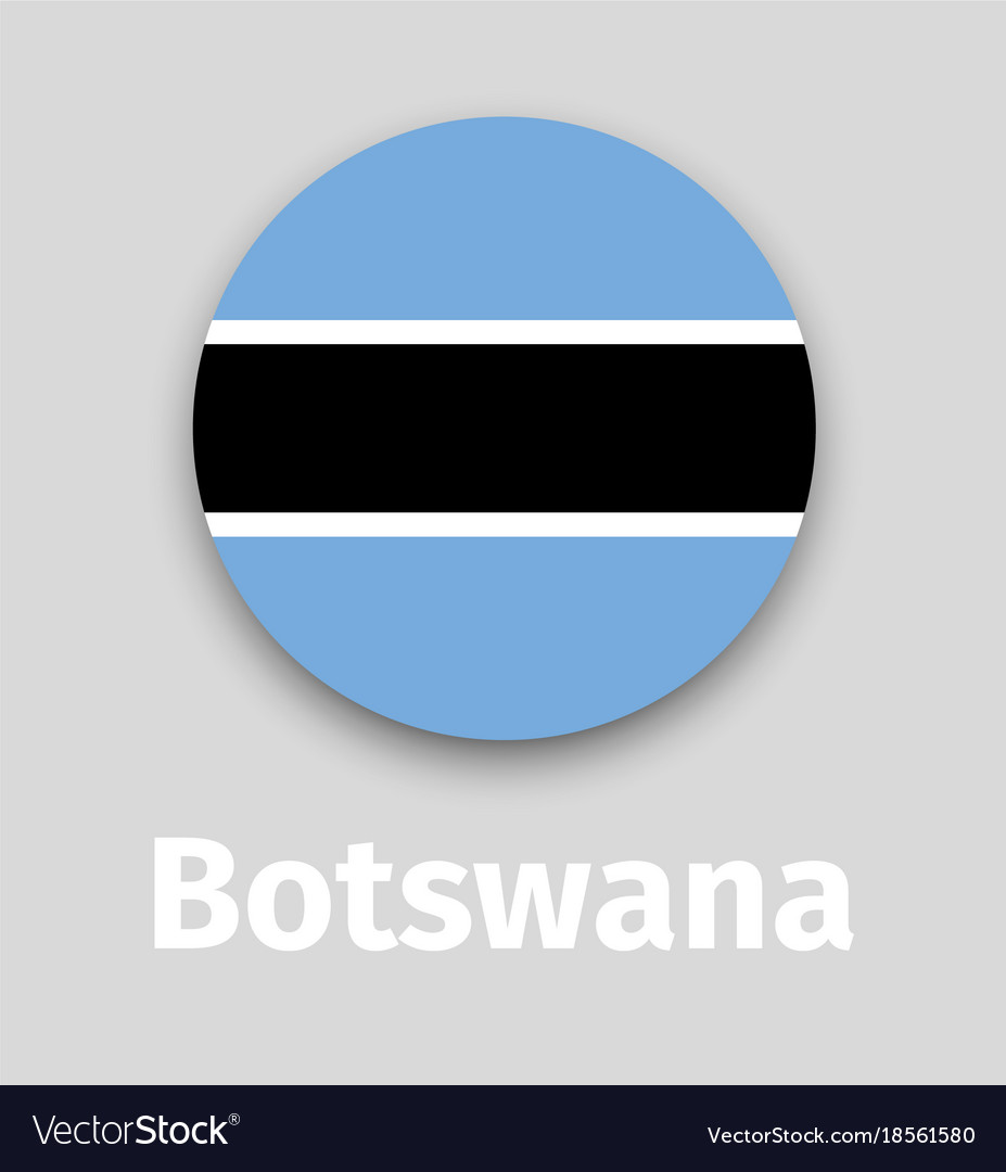Botswana flag round icon Royalty Free Vector Image