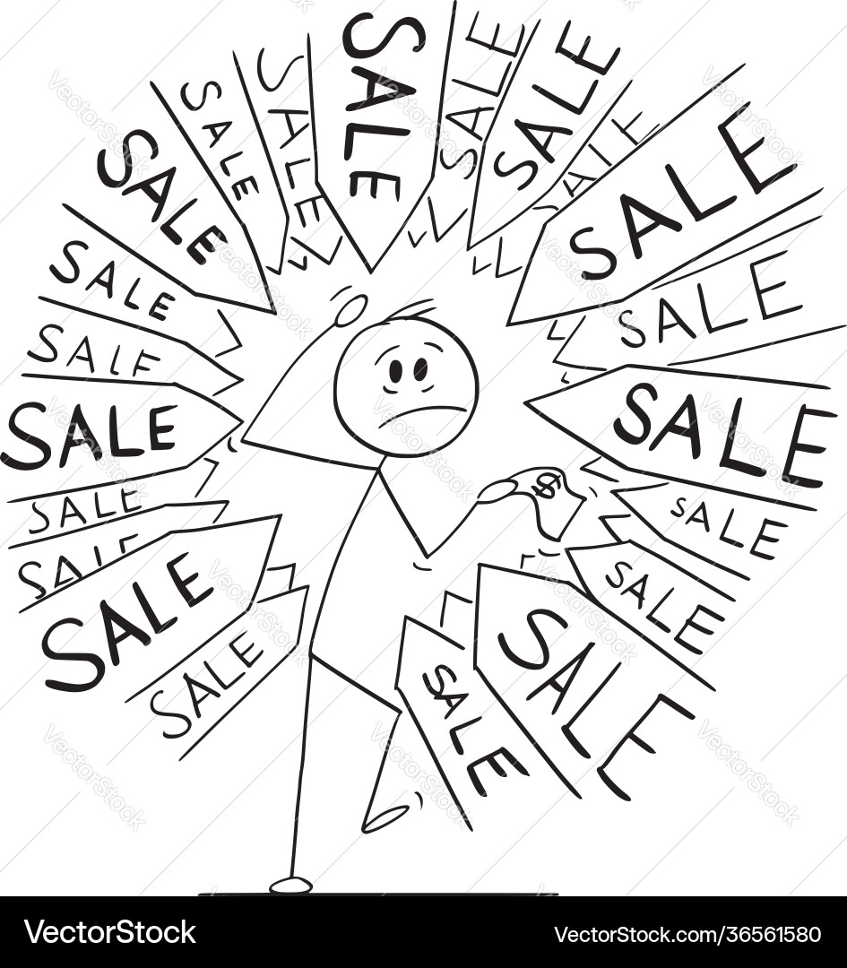 Customer or client under pressure to buy Vector Image