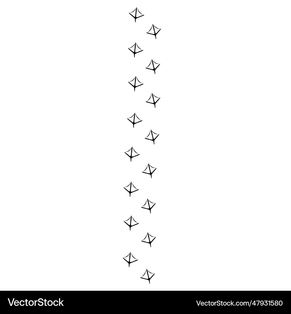 Duck footprint line isolated Royalty Free Vector Image