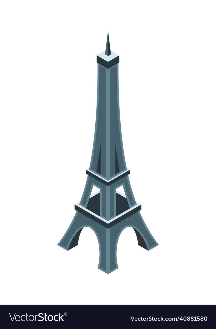 Eiffel tower isometric composition Royalty Free Vector Image
