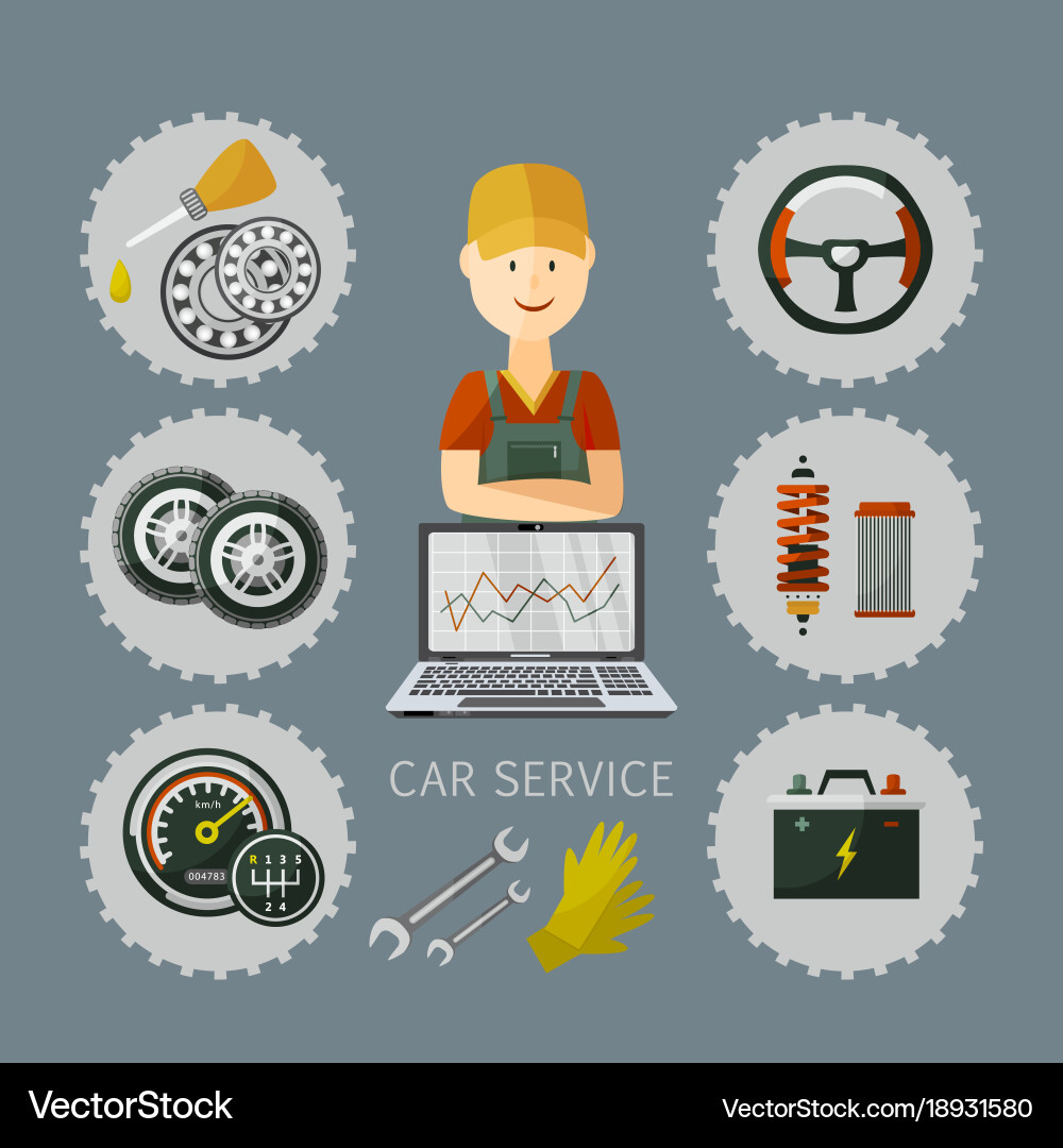 Flat car service infographic poster Royalty Free Vector