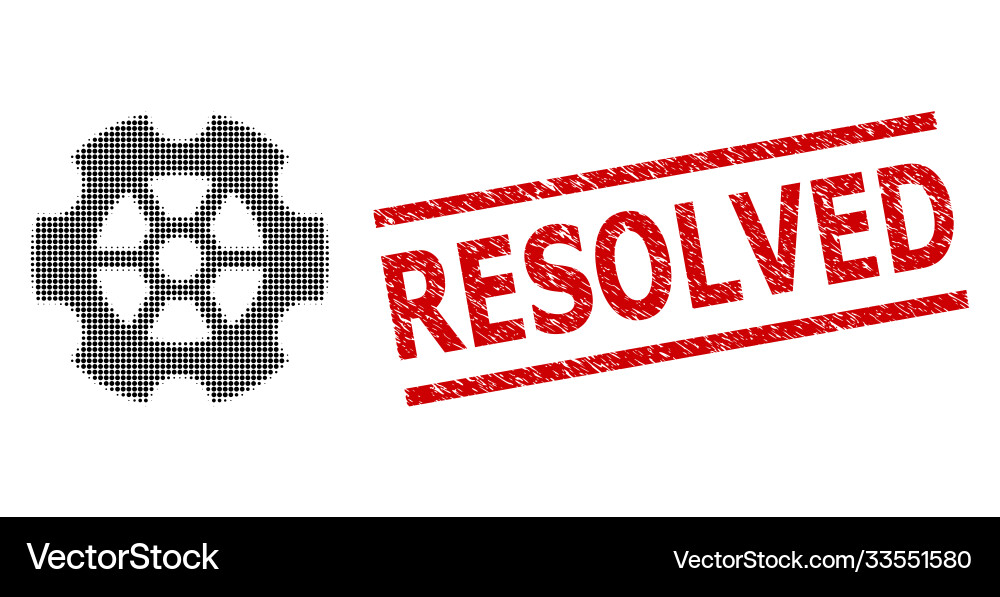 Grunge resolved seal stamp and halftone dotted Vector Image