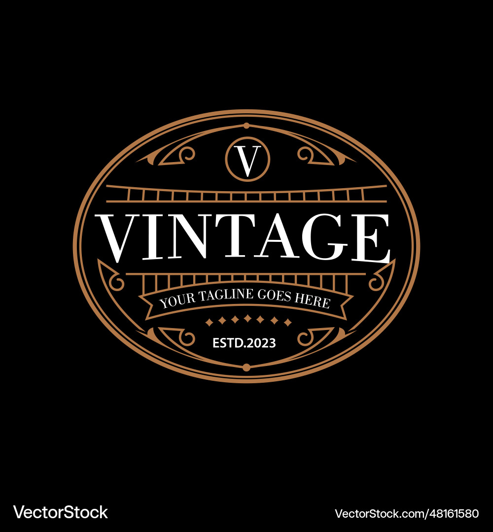 Logo design badge design classic retro circle Vector Image